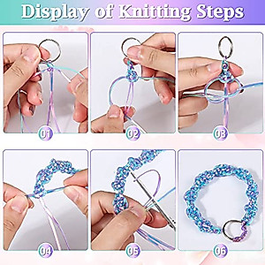 Cridoz Boondoggle Lanyard String Kit with 20 Rolls Plastic Lacing Cord and 50Pcs Keychain Lanyard Accessories, Gimp String Weaving Kit for Keychain Crafts, Bracelet and Lanyards