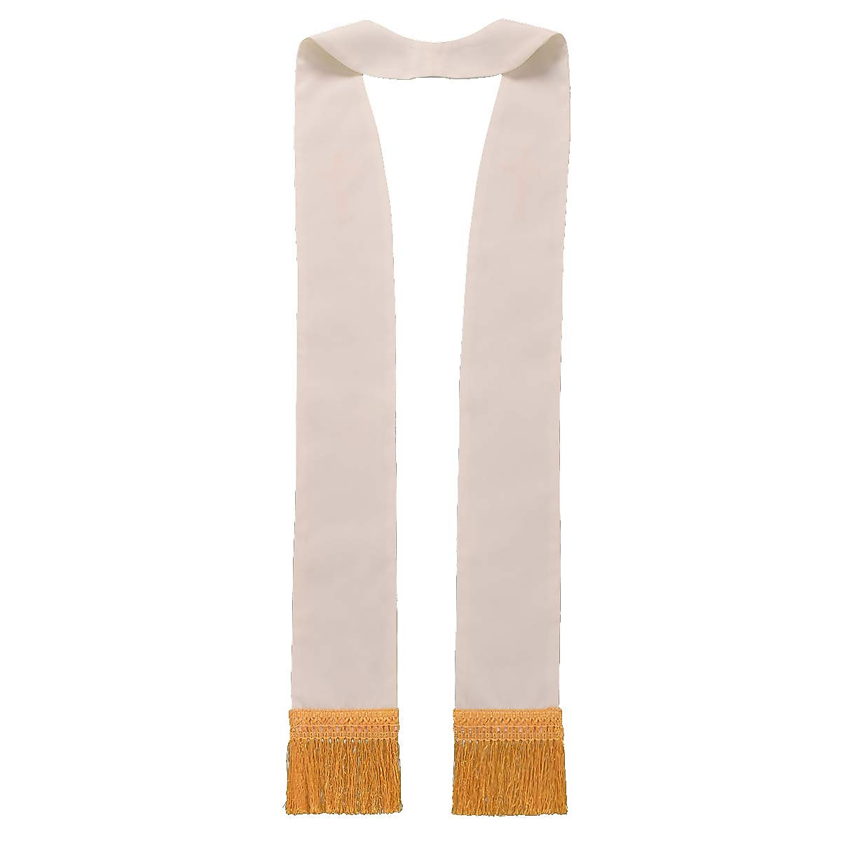 BLESSUME Church Clergy Pastor Cross Embroidered Stole (White 2)