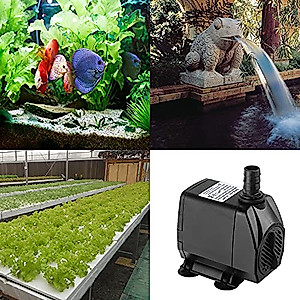 SongLong 750GPH Submersible Pump, Ultra Quiet Water Pump with 8.5ft High Lift, Fountain Pump with 5.9ft Power Cord, 3 Nozzles(0.510.630.75) for Fish Tank, Pond, Aquarium, Statuary, Hydroponics