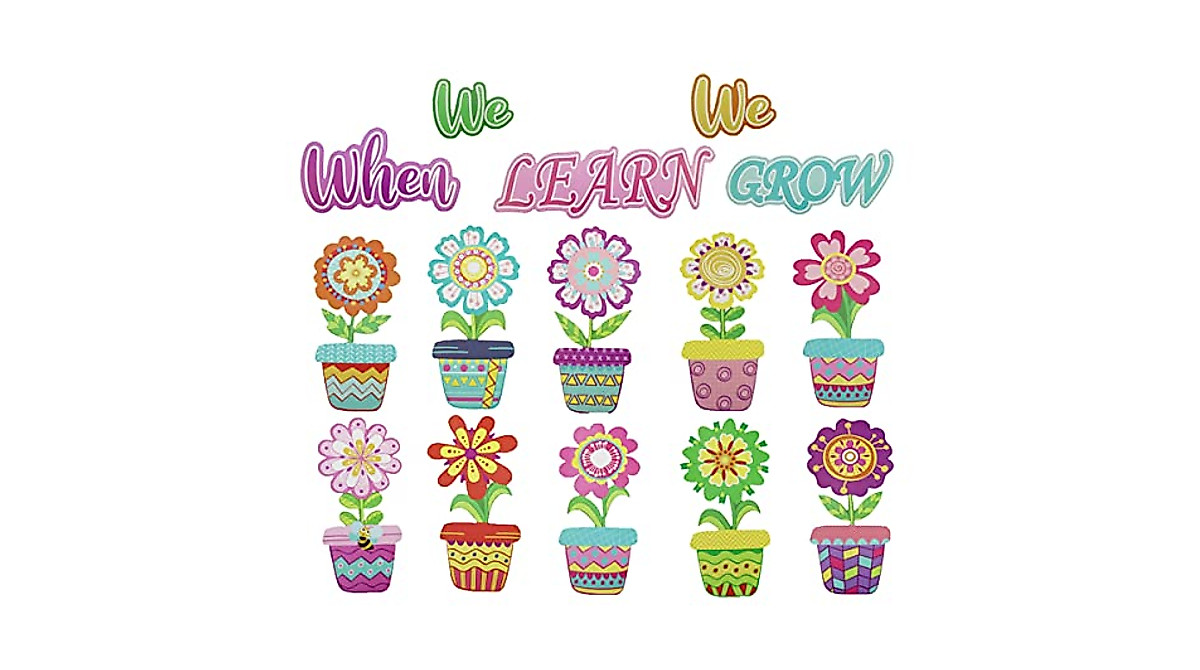 Colorful 45Pcs Spring Flower Cut-Outs for Classroom Fun