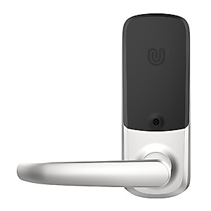 Ultraloq UL3 Fingerprint and Touchscreen Keyless Smart Lever Door Lock (Satin Nickel) | 3-in-1 Keyless Entry | Secure Finger ID | Anti-peep Code | Premium Construction Material | Match Home Aesthetics