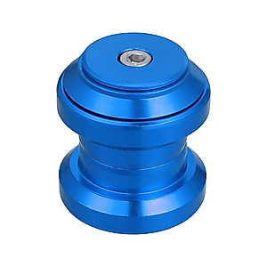 X AUTOHAUX 34mm 1-1/8" Threadless Bicycle Headset Combo Bike Threadless External Headset Sealed Cartridge Bearings MTB Road Headset with Top Cap Blue