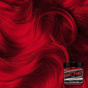 MANIC PANIC Pillarbox Red Hair Dye - Classic High Voltage - Semi Permanent Bright Fire Engine Red Hair Color - Vegan, PPD & Ammonia-free (4oz)