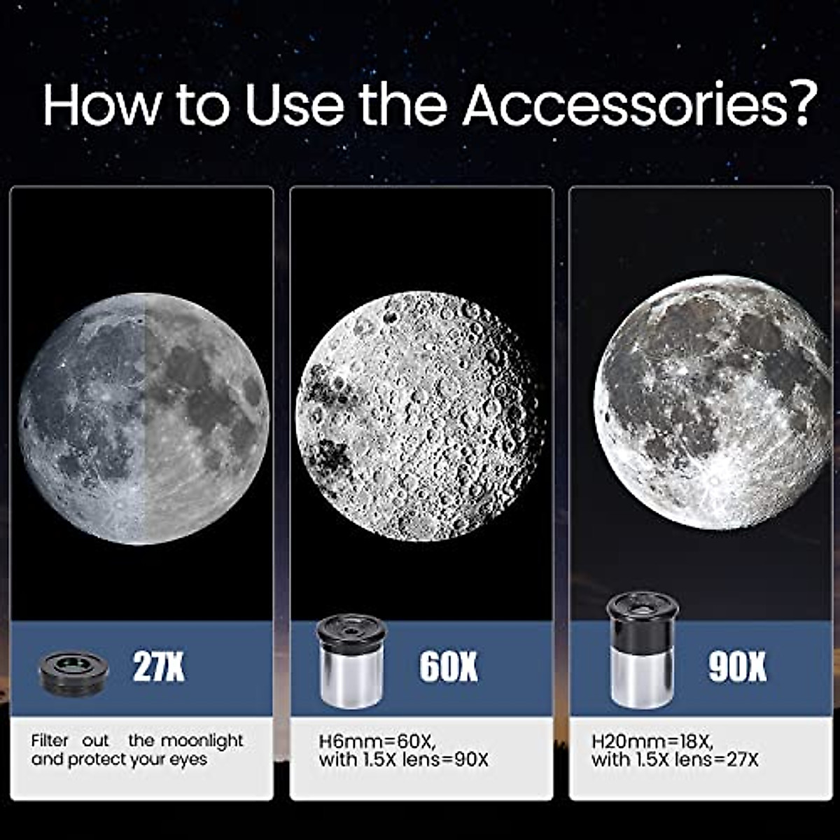 Merkmak Telescope for Kids & Beginners, Kids Telescope 50mm Aperture 360mm AZ, 90X Magnification Astronomical Refracting Telescope with Tripod for Kids to Explore The Moon and Star