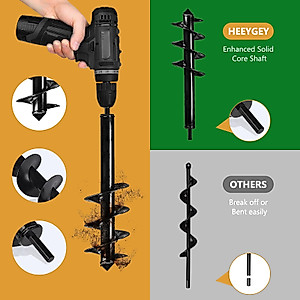 Enhanced Auger Drill bit for Planting 4x24 inch Extended Length Garden Auger Spiral Drill Bit, Bulbs Flowers Planting Auger for Drill Post Hole Digger for 3/8”Hex Drill