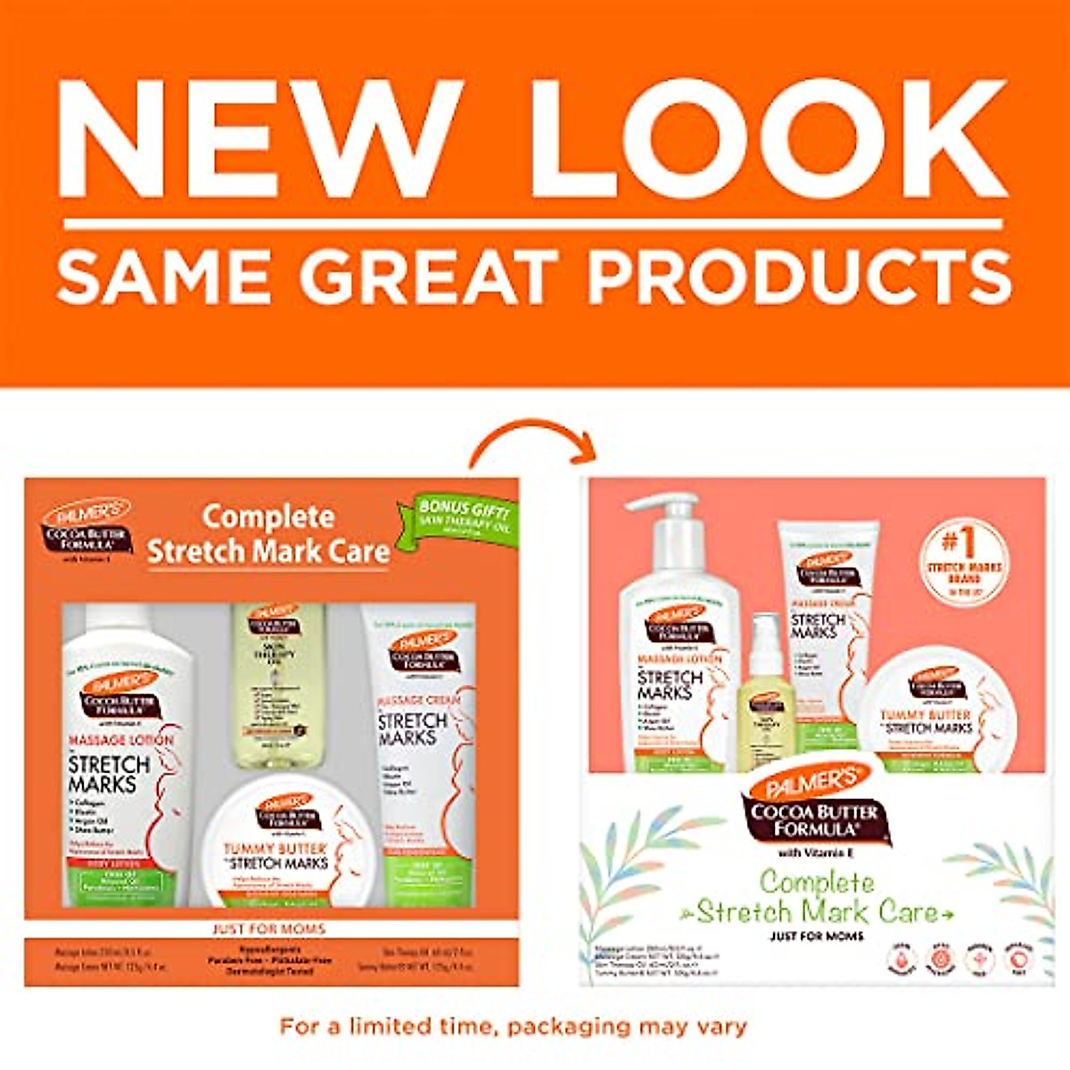 Palmer's Cocoa Butter Formula Pregnancy Skin Care Kit for Stretch Marks and Scars, Dermatologist Approved, Gift for Mom to Be, 4 Piece Full Size Set