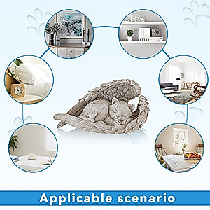NEWDREAM Cat Angel Memorial Statue Commemorates Our Lost Fur Baby,Cat Figurines is Placed in The Outdoor Garden or Tombstone,cat Statue Resin