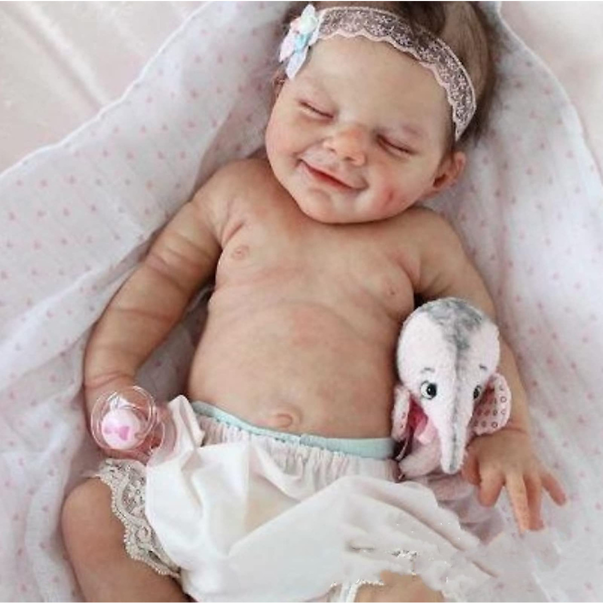 Uvvyui Reborn Sleeping Baby Dolls - Lifelike 18 Inch Girl, Realistic Newborn Dolls, Full Body Soft Vinyl Real Life Gift for Kids Girls 3+ Year Old