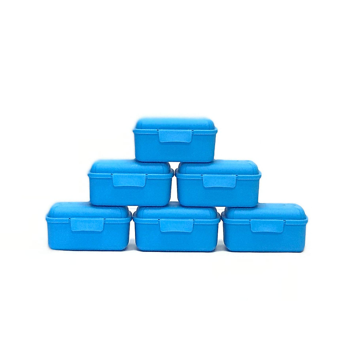 Mintra Home Utility Boxes - 400ml BLUE - 6 Pack - (4.75inW x 3.25inD x 2.25inH) - great utility box, storage box for crafts and other small items