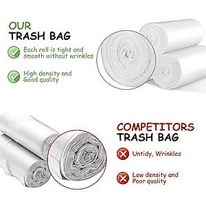 Small Trash Bags Kitchen Garbage Bags - 4 Gallon Clear Trash Bags Strong Wastebasket Liners for Bathroom, Kitchen, Office 15 Liter Trash Can Liners - 150 Counts