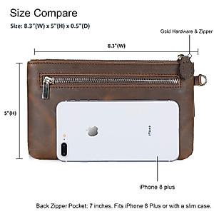 befen Vintage Brown Small Wristlet Crossbody Clutch Purse with Vintage Brown Wristlet Clutch Wallet for Women