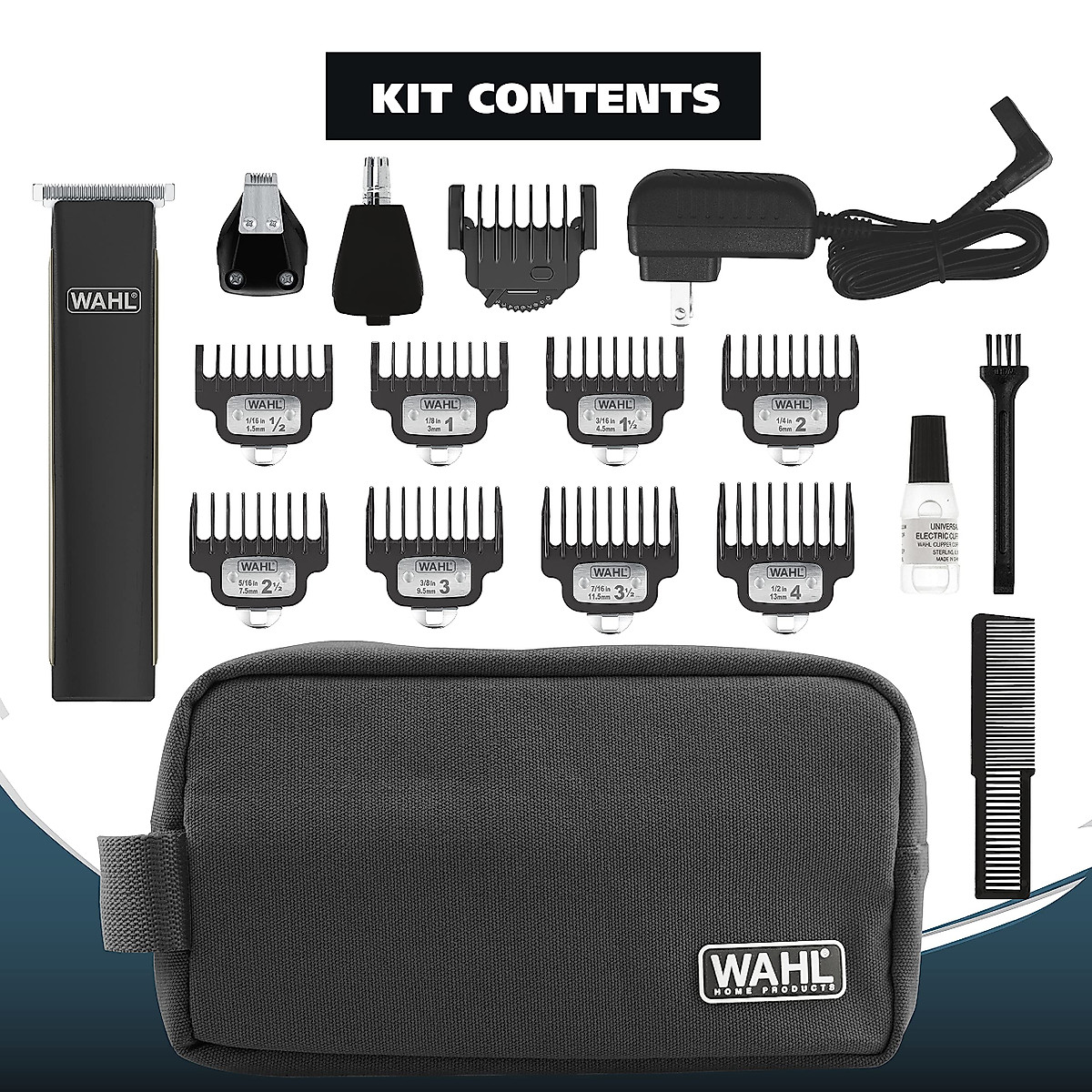 Wahl USA Rechargeable Lithium Ion 2.0 Beard Trimmer for Men - Facial Hair Trimmer with Precision T Blade for Grooming, Detailing Head, Light Touch Ups, Ear Nose & Eyebrow Model 9886-300