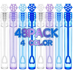 Winrayk 48Pcs Frozen Mini Bubble Wand Bubbles Party Favors for Kids Bubbles Bulk Birthday Gift Toy Prizes Valentine Christmas Wedding Snowflake Bubbles Frozen Party Favors Supplies Goodie Bag Stuffers