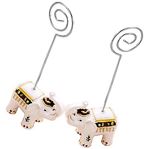 FOMIYES Party Message Clip 2pcs Elephant Card Holder Picture Photoframe Stainless Steel Multi-Function Message Clips