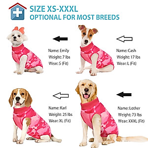 KOESON Dog Recovery Suit, Soft Dog Surgery Suit Female Spay Pet Onesie, Anti Licking Male Recovery Suit for Dogs After Surgery, Dog Cone Alternative Surgical Suit for Dogs Pink Camo L