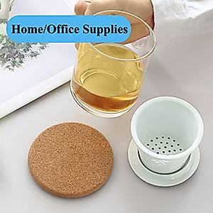 HILELIFE Cork Coasters for Drinks, Coaster Set of 16 Pcs with Box, 4 inches Wine Glass, Mug, Cup Coasters, Blank Cork Coasters for Crafts, Reusable Drink Coasters for Wooden Table Coffee Table