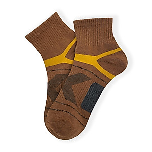 HaloYIYI Men's 5 Pack Athletic Ankle Quarter Socks Performance Breathable Sport Low Cut Brown Socks (Brown, 10-13|US Men's Shoe Size 6-11)