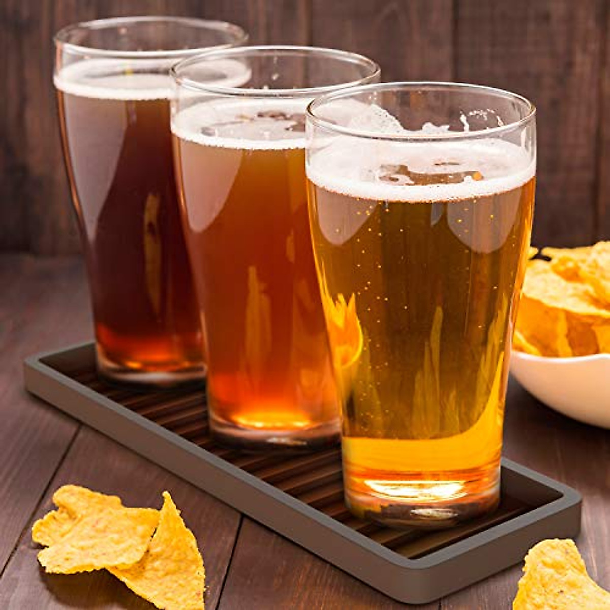 ZAPPOWARE Silicone Kitchen Sink Caddy Sponge Holder 12x4.7 Gray - Bathroom Vanity Tray Organizer, Soap Tray for Dish Scrubber, Soap Dispenser