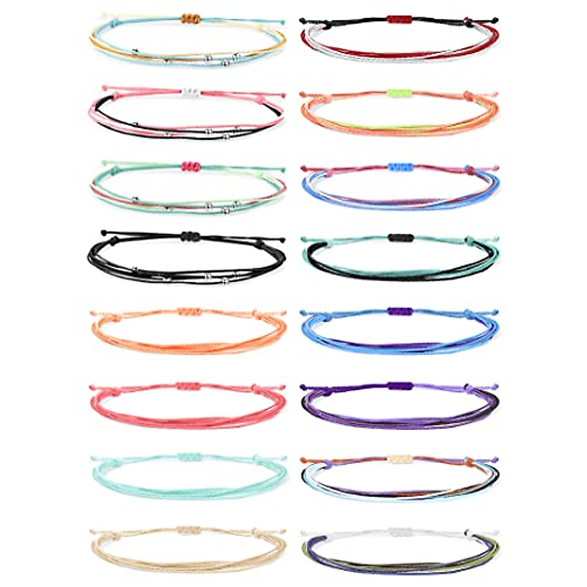 Dcfywl731 Surfer Wave Ankle Bracelets for Teen Girls String Cute Bracelet Anklets Boho Surfer Bracelets Anklets for Women Handmade Adjustable Waterproof Friendship Bracelets Anklets Pack