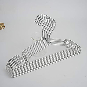 Koobay 12.5" Silver Aluminium Children Baby Clothes Hangers for Closet Organization W Notches Satin Matt (10)