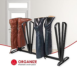 Home Basics Boot Organizer, Space Saving Boot Rack for 4 Pairs of Boots