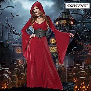 SANSTHS Wide Corset Belt for Women Lace-up Renaissance Corset Hight Waist Elastic Belt for Halloween Costume Parties Black L