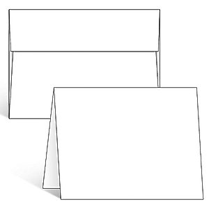 Ohuhu Blank White Cards and Envelopes 100 Pack, 5 x 7 Heavyweight Folded Cardstock and A7 Envelopes for DIY Christmas Greeting Cards, Wedding, Birthday, Invitations, Thank You Cards & All Occasion