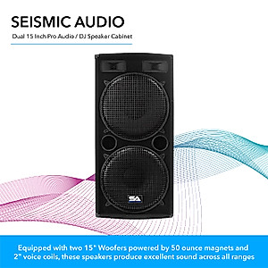 Seismic Audio - Dual 15 Inch PA DJ SPEAKER 500 Watts PRO AUDIO - Band, Bar, Wedding, Church