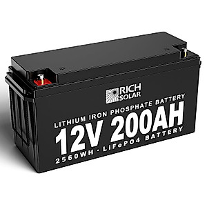 RICH SOLAR 12V 200Ah LiFePO4 Lithium Iron Phosphate Battery