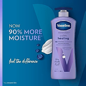Vaseline Intensive Care Calm Healing Body Lotion 3 count for Dry Skin Made with Ultra-Hydrating Lipids and Lavender Extract to Heal and Restore Dry Skin 20.3 oz