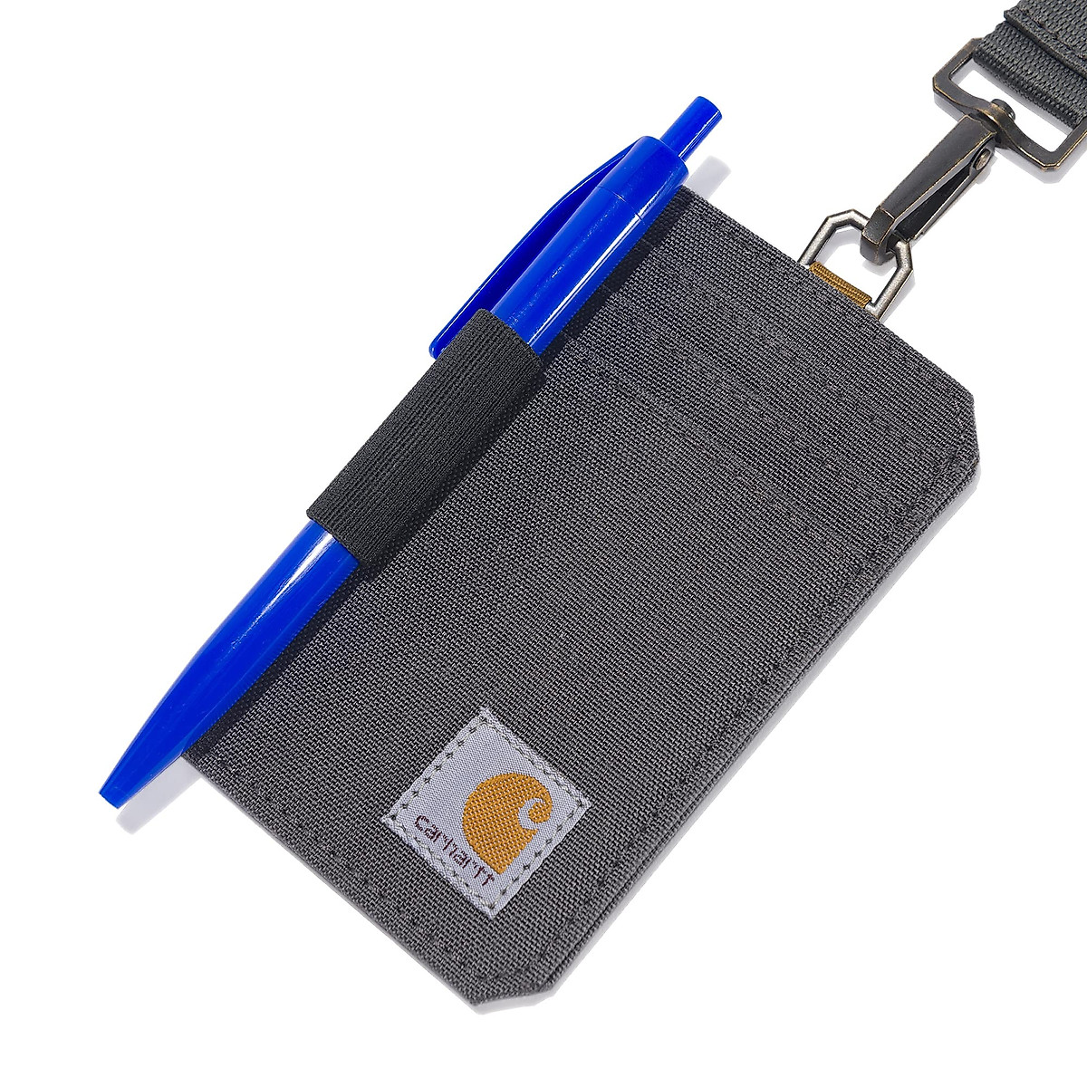 Carhartt unisex adult Nylon Duck Id Holder and Lanyard, Water-repellent Canvas Id Holder With Reflective Lanyard Wallet, Nylon Duck (Gravel), One Size US