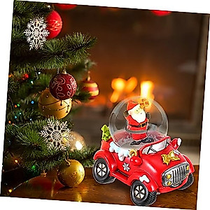 VOSAREA 3 pcs Christmas Crystal Ball Table top Decor Christmas Ornament Decor for Table Christmas Water Snow Globe Gifts for Cars Christmas Globe Decor Resin Luminous Crystal Ball Shine