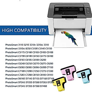 VIVIDRAW 7 Pack HP 02 Compatible Ink cartridges Replacement for HP Photosmart C5180 C7280 C6280 C6180 D7360 D7460 8250 C7200 Printer