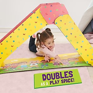 Pop2Play Cocomelon Indoor Playground for Toddlers – StrongFold Technology Cardboard Toddler Slide by WowWee, Multicolor