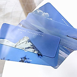 Translucent Bookmark Stationery Marker of Page Reading Assistant Page Holder Landscape Aesthetics Book Page Marker INS Style Page Label(C)