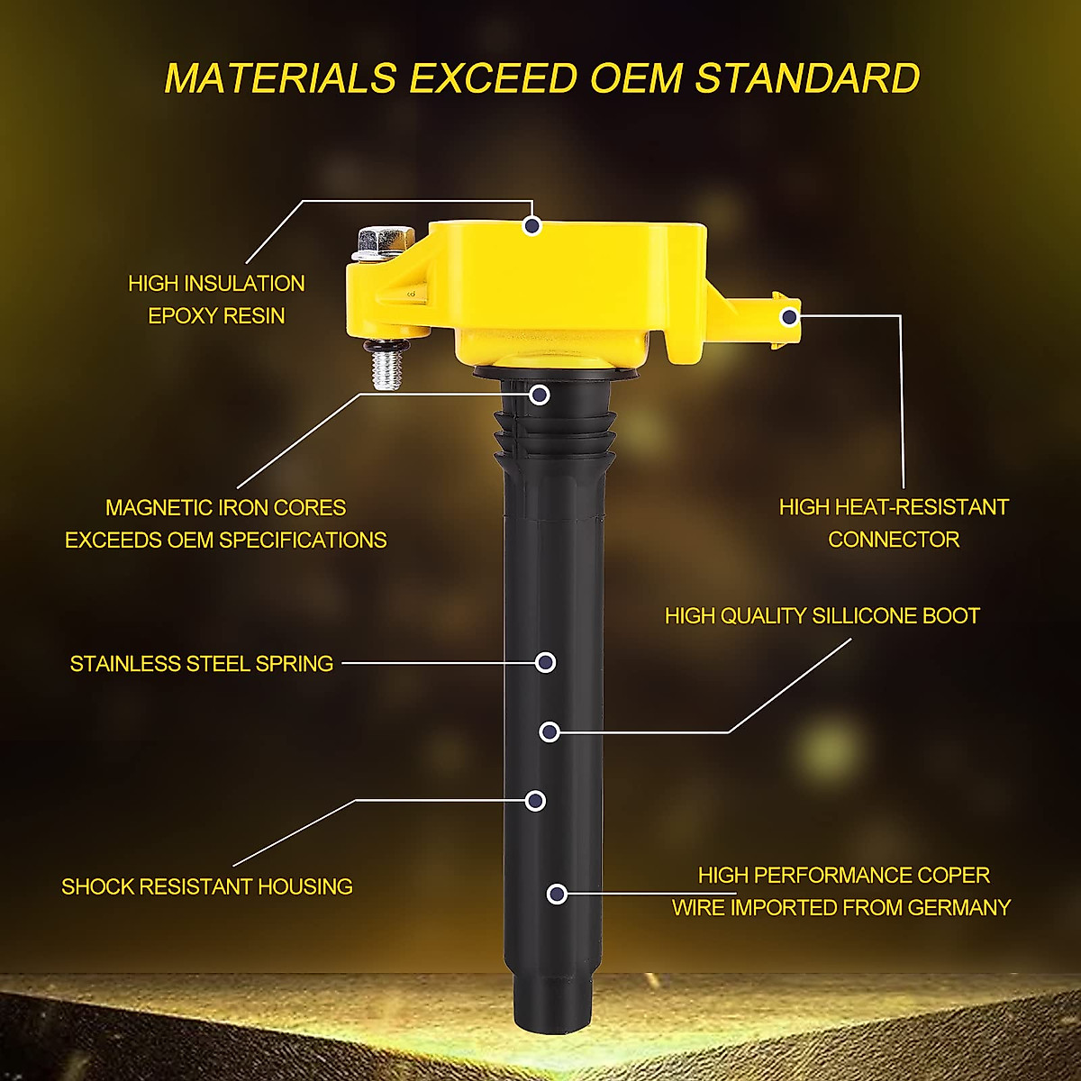 Partselect 6PCS Ignition Coil Pack UF648 C1791 5C1848 Replacement for Jeep Grand Cherokee Wrangler Dodge Avenge Challenger Charger Durango RAM 1500 Chrysler Town & Country VW Routan 3.6L V6 2011-2016