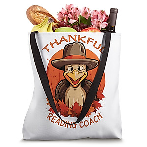 Reading Coach Funny Thanksgiving Turkey & Fall Tote Bag