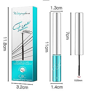 Waterproof Mascara for Fine Short Eyelash, Washable Voluminous Eyelash Mascara Intense Lengthening Mascara for Women, Black (0.1 fl. Oz)