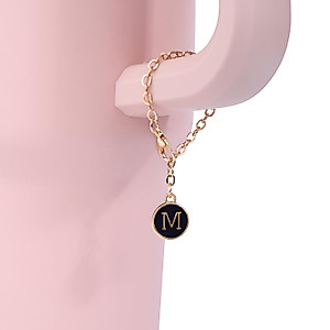 AIERSA 2Pcs Cup Charms Accessories for Stanley 40oz & 30oz Tumbler Handle, Name Tag Water Bottle Accessories, Letter M