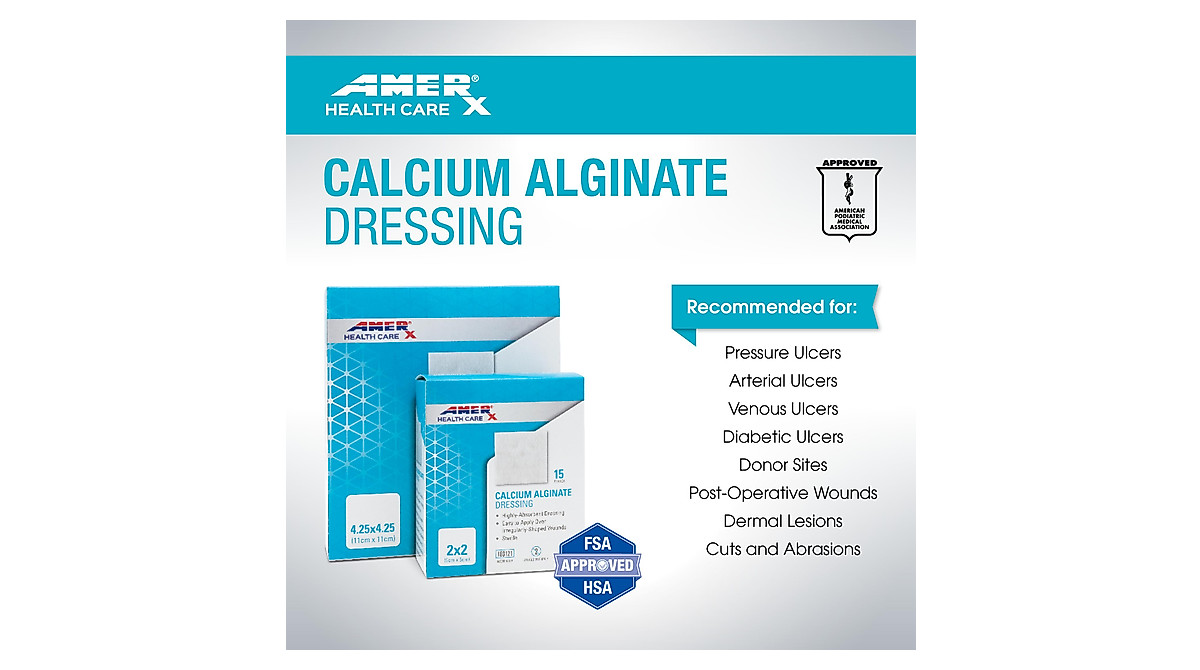 AMERX Calcium Alginate Wound Dressings - Highly Absorbent