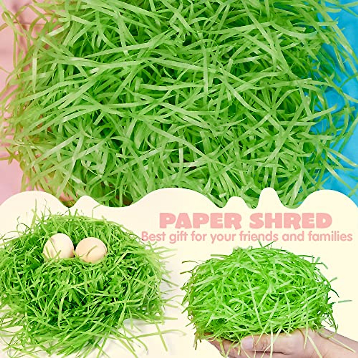 JOYIN 12oz Easter Grass 6 colors Recyclable Paper Shred for Easter Basket Filler Stuffers, Easter Egg Hunt, Easter Party Favor, Easter Decor, Easter Gift Decor