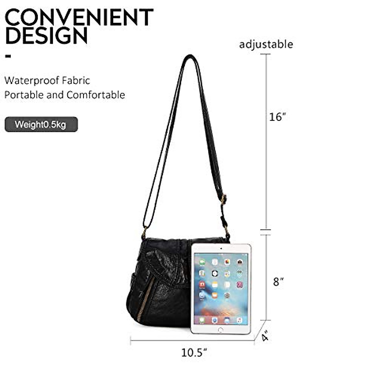 Angel Barcelo Crossover Purse and Handbags Crossbody Bags for Women,Ultra Soft Leather Neatpack Bag Shoulder Purses for Girl Black