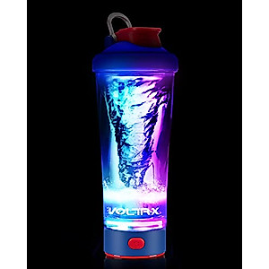 VOLTRX Electric Shaker Bottle - VortexBoost Portable USB C Rechargeable Protein Shake Mixer, Shaker Cups for Protein Shakes and Meal Replacement Shakes, BPA Free, Waterproof, Colored Light Base, 24 oz