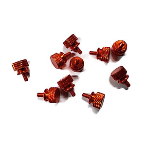 Primeonly27 10x Anodized Aluminum Computer Case Thumbscrews 6-32 Thread Computer Cover Power Supply PCI Slots Hard Drives DIY Orange