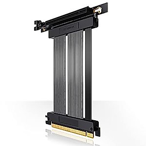 EZDIY-FAB [20cm] PCIE 4.0 16x Extreme High Speed Riser Cable PCI Express Port GPU Extension Card-Right Angle Connector