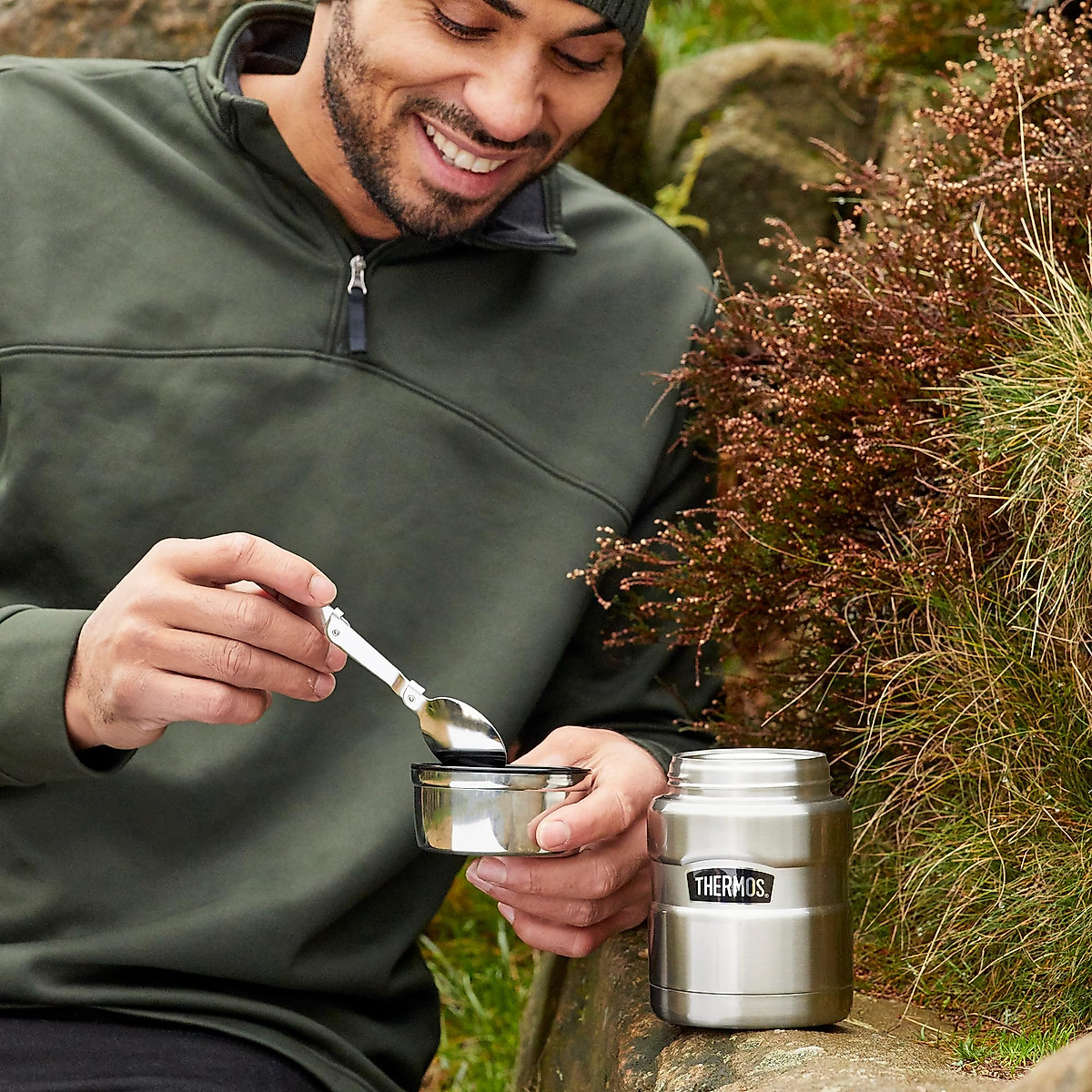 THERMOS 183270 Stainless King Food Flask, Midnight Blue, 470 ml