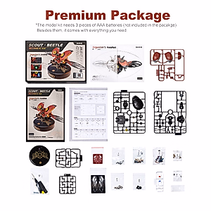 ROKR 3D Metal Model Kits for Adults Scout Beetle - 147PCS 3D Metal Puzzle Electric Mechanical Plastic Building Kit Hobby Kit Gift for Adults/Boys/Girls