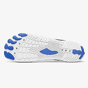 ALEADER Xbarefoot Mens Water Hiking Shoes Slip On Quick Drying Barefoot Shoes for River, Beach, Aqua Black Blue Size 9 US
