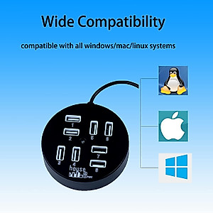 COTUFLY 8 Port Portable USB 2.0 Hub for Ultra Book, MacBook Air, Windows 8 Tablet PC, USB Devices, Phone, Hard Driver, USB Flash Driver, Laptop,Keyboard,Mouse,Printer, scanners, and More