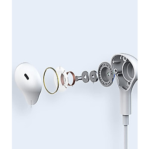 eMorevalue 538EM Wired In Ear Earbuds Noise Cancelling Headphones with 3.5mm Jack - A-White